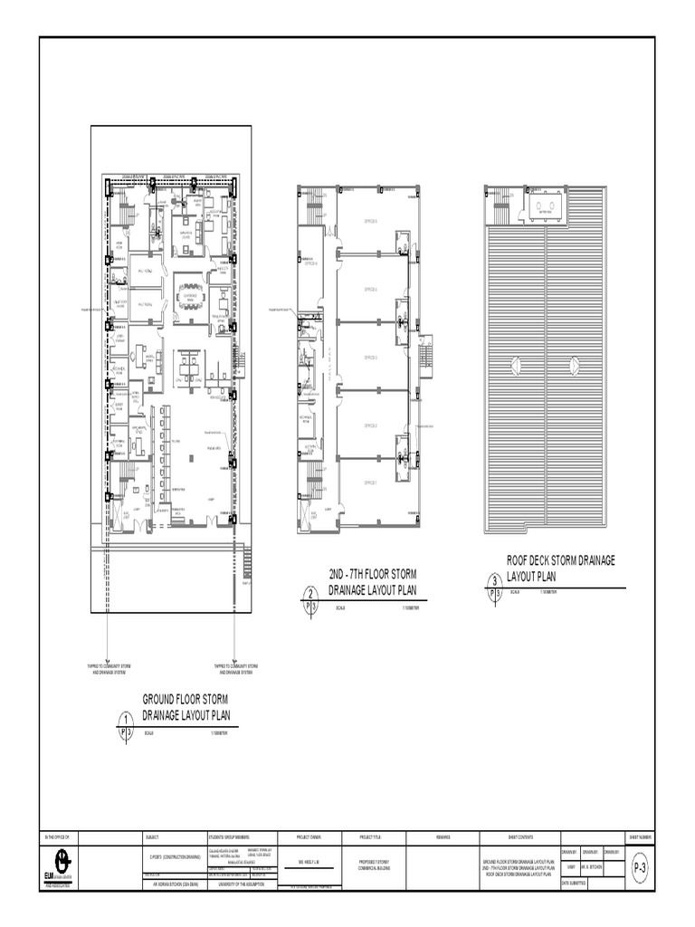Roof Deck Storm Drainage Layout Plan 2Nd - 7Th Floor Storm Drainage ...