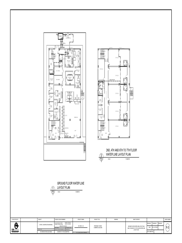 2Nd, 4Th and 6Th To 7Th Floor Water Line Layout Plan: 25Mm Ø PPR Pipe | PDF