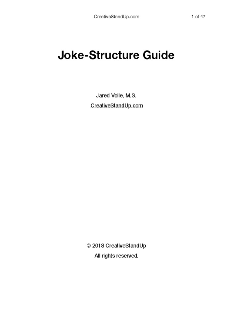 Joke Structure Guide PDF Jokes Stand Up Comedy