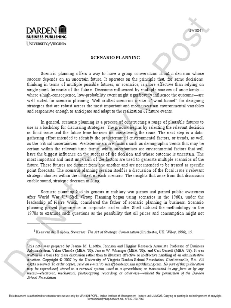 Scenario Planning | PDF | Scenario Planning | Forecasting Scenario Planning | PDF | Scenario Planning | Forecasting