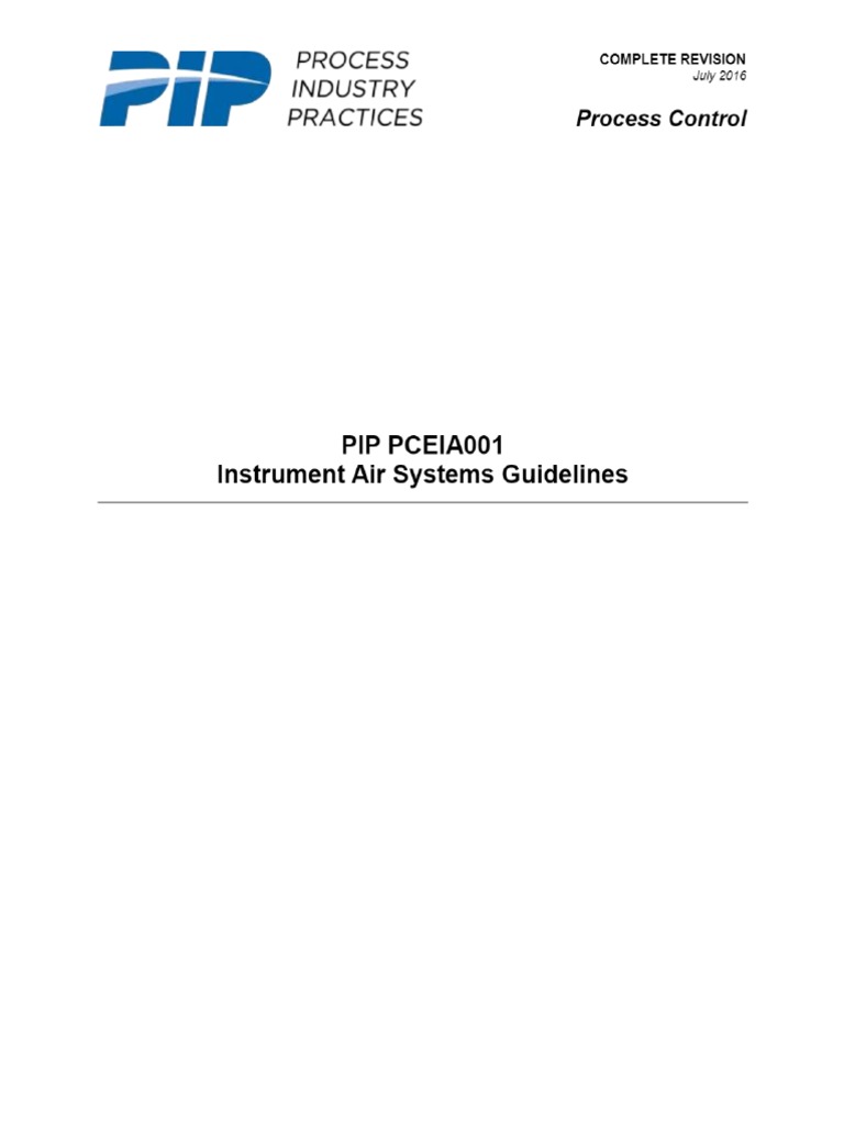 PIP PCEIA001 Instrument Air Systems Guidelines - PDF | PDF