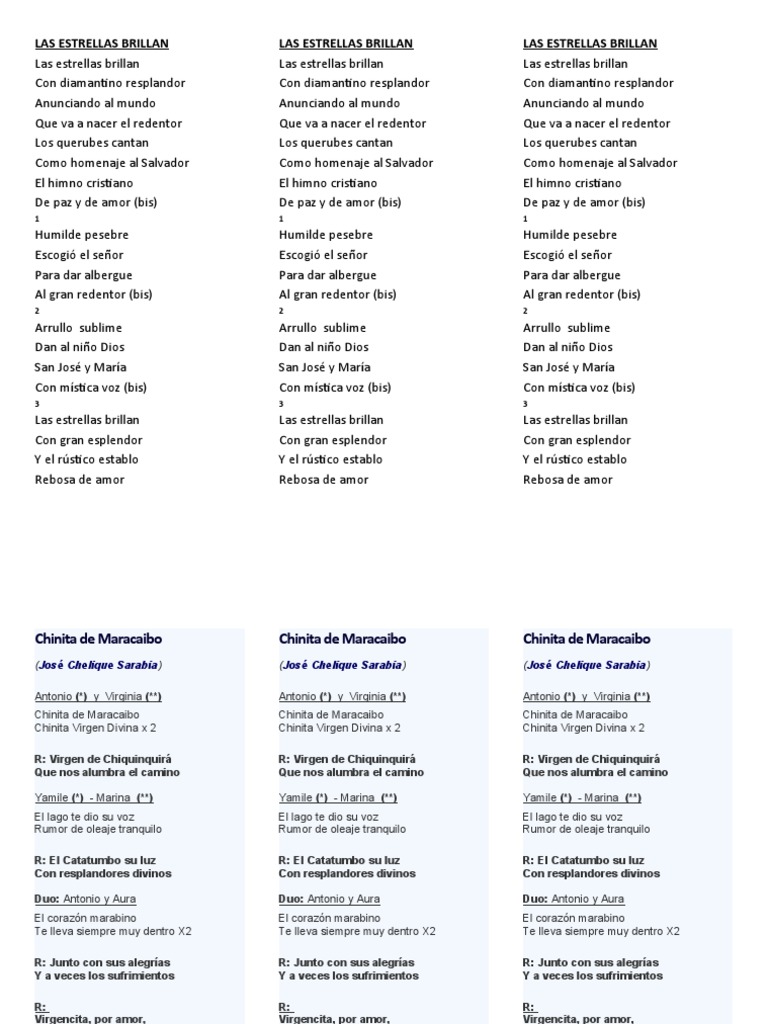 Aguinaldo Las Estrellas Brillan | PDF