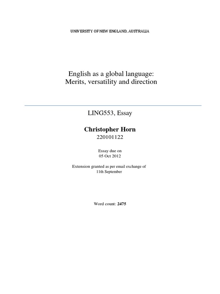 English As A Global Language | PDF | English Language | Verb