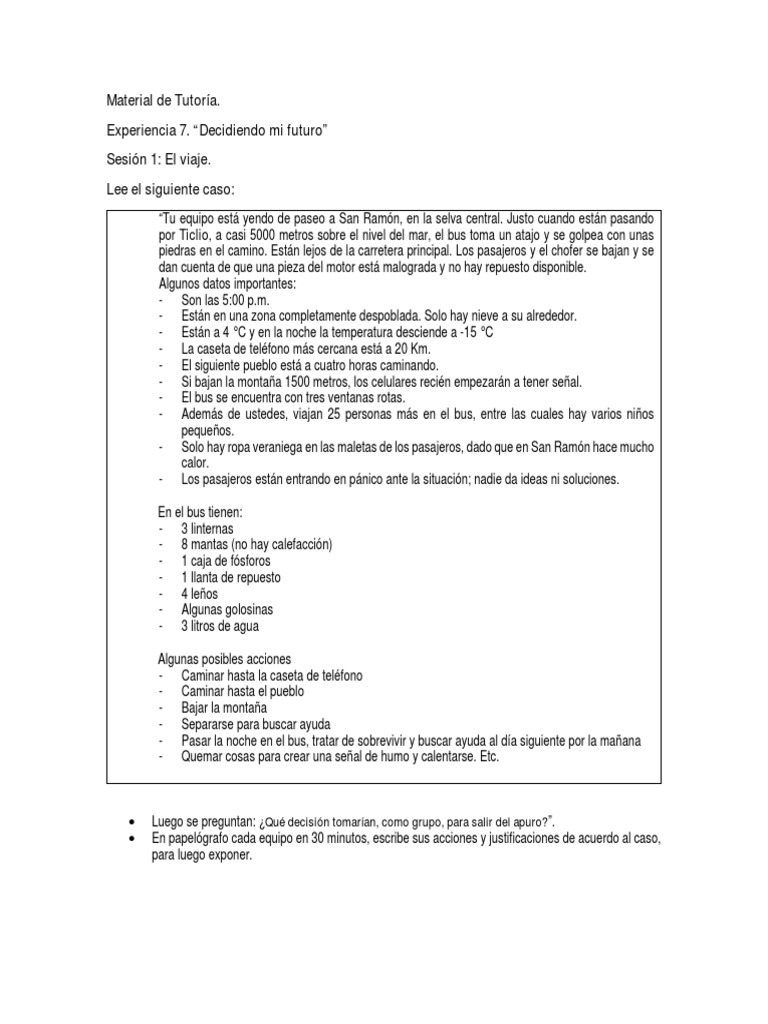 Tutoria 5°. Semana 34. Exp. 7. Ses. 1. | PDF