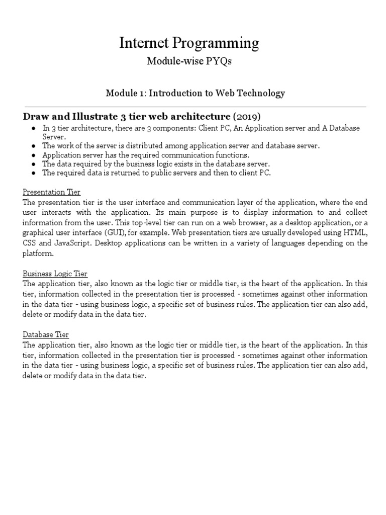 Internet Programming-1 | PDF