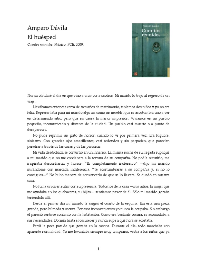 El Huesped, Amparo Davila | PDF