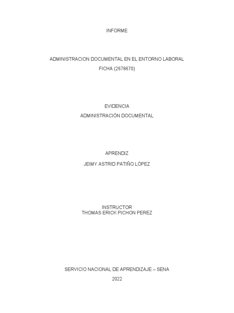 Informe Administracion Documental | PDF | Gestión de registros | Correo