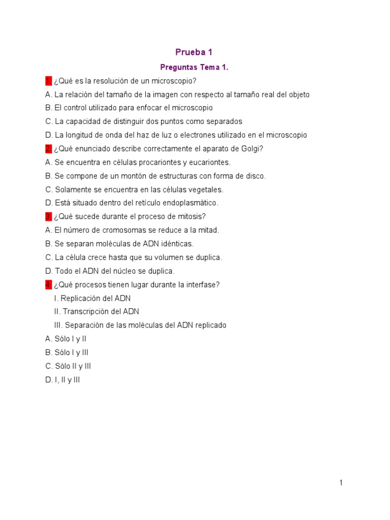 Práctica Tema 1 | PDF | Biología Celular) | Nucleo celular