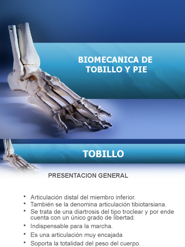 Biomecánica del Tobillo y Pie | PDF | Tobillo | Pie