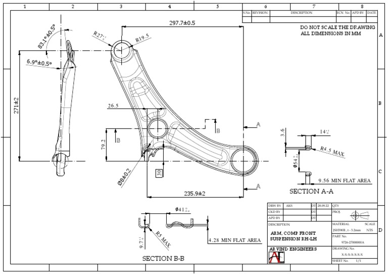 Front Suspension Arm Drawing Details | PDF