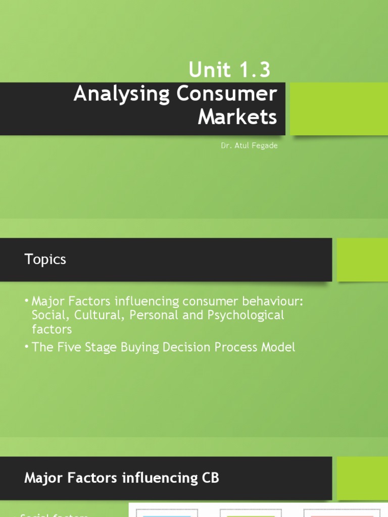 Analysing Consumer Markets | PDF | Consumer Behaviour | Behavior