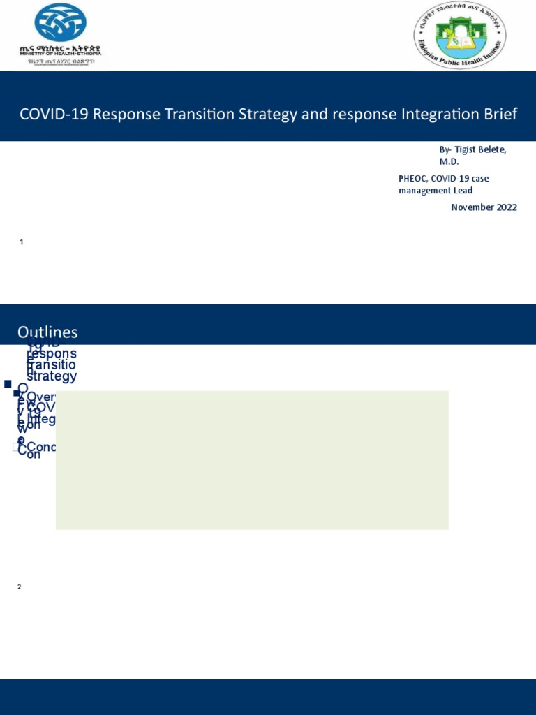 COVID 19 Response Transitional Strategy and Response Integration | PDF ...