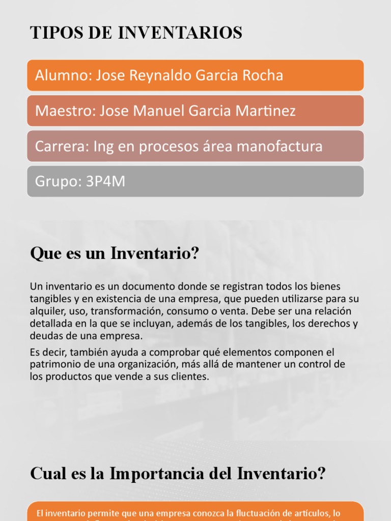 TIPOS DE INVENTARIOS Administracion | PDF | Inventario | Business