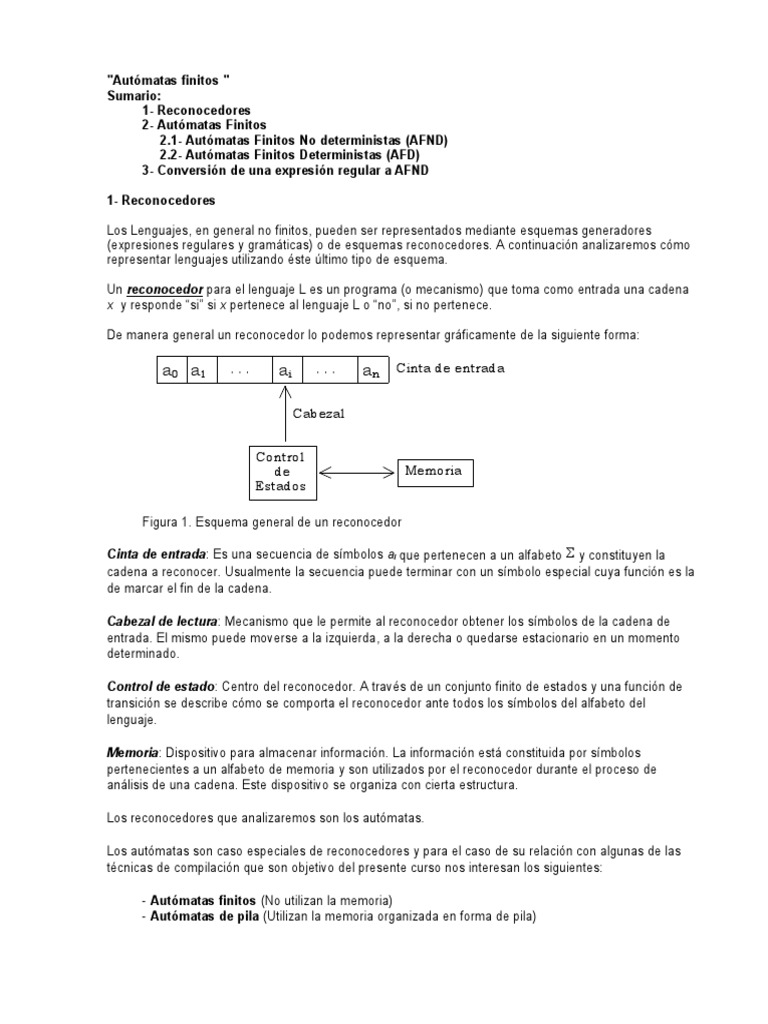 Autómatas Finitos: AFND y AFD | PDF | Lenguaje de programación ...