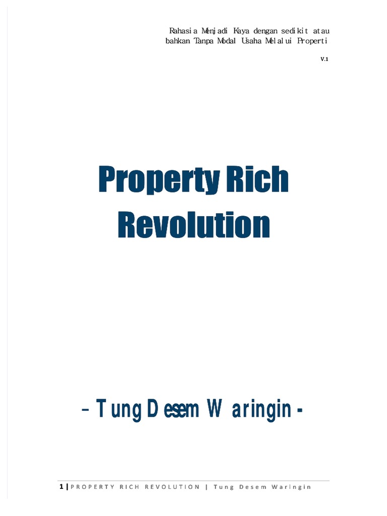 Property Rich Revolution - Tung Desem Waringin | PDF