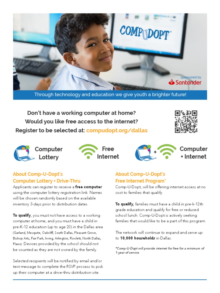 Santander Comp-U-Dopt Lottery One Sheet Dallas | PDF | Communication | Service Industries
