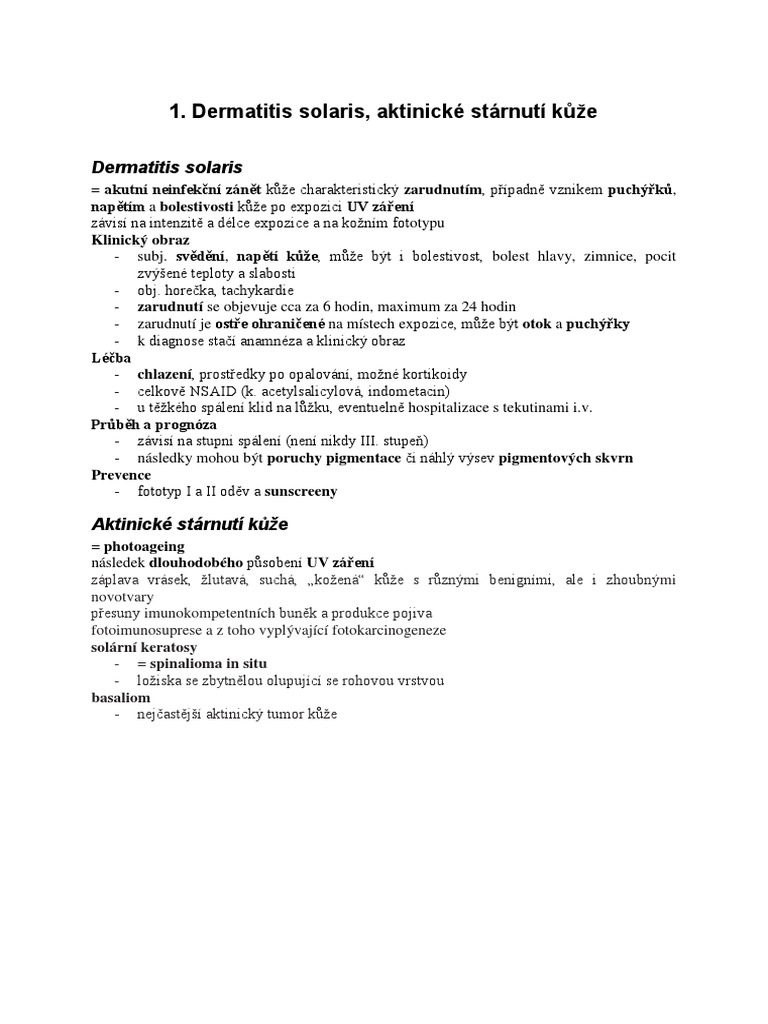 Dermatitis Solaris, Aktinickeě - Staě - Rnutiě - kuĚŠzĚŚe (20 Files ...