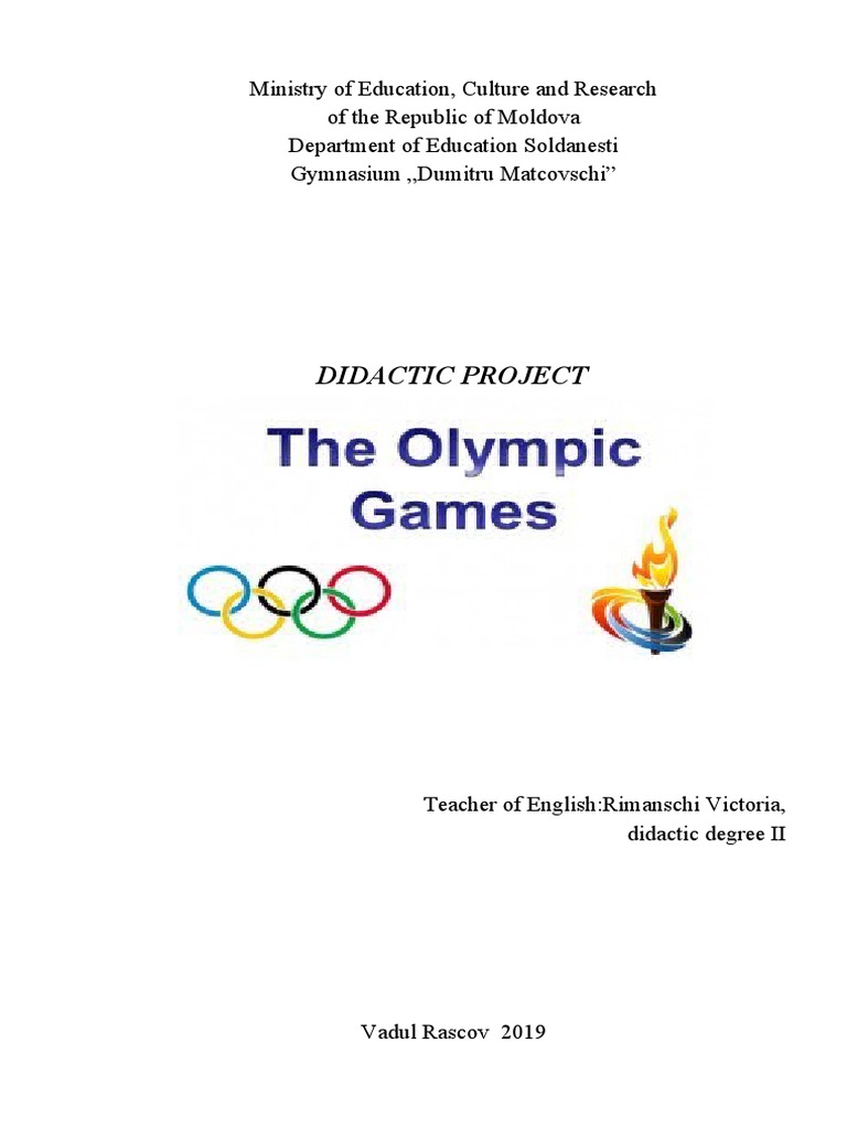 English Lesson Plan: Olympic Games | PDF | Crossword | Human Communication