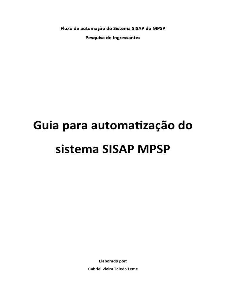Fluxo de Automação Do Sistema SiSap Do MPSP | PDF | Gestão de recursos ...