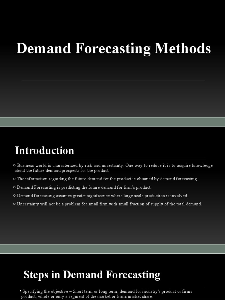 Demand Forecasting Methods | PDF | Endogeneity (Econometrics ...