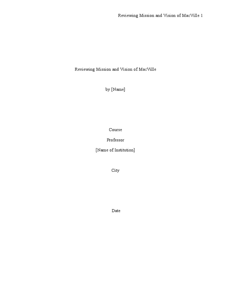 MacVille Case Study 1 Assignment | PDF