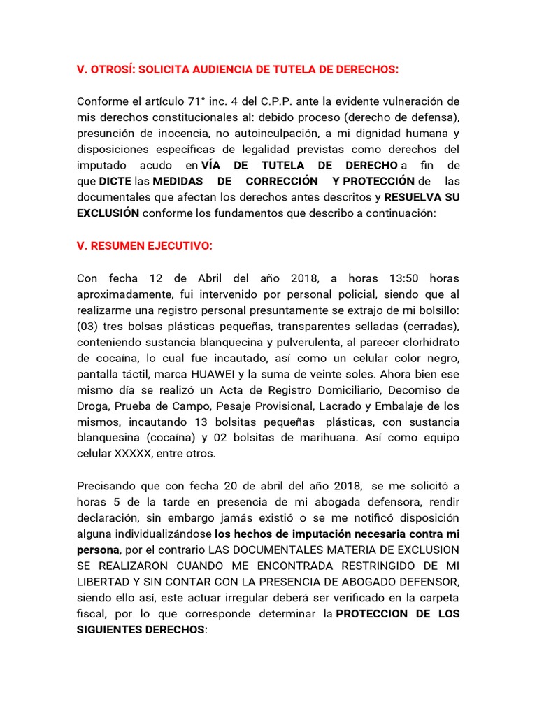 Tutela de Derechos en Proceso Penal | PDF | Derecho penal | Ley procesal