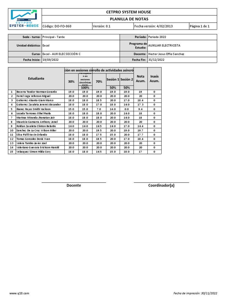 Excel - AUX ELEC SECCIÓN C | PDF