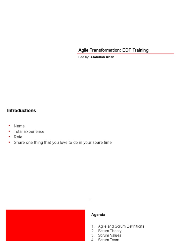 Agile Transformation Training (Agile + Scrum) | PDF | Scrum (Software Development) | Agile ...