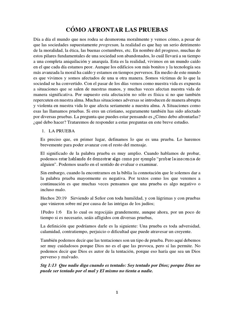 Como Afrontar Las Pruebas | PDF | Dios | Pecado