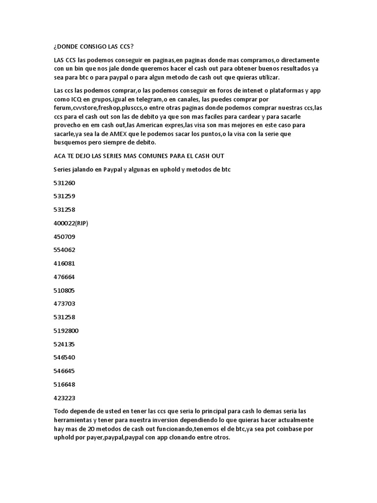 Donde Consigo Las CCS | PDF | Tarjeta de débito