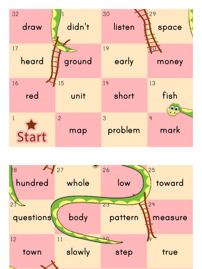 Sight Words Snakes Ladders Fry 400 | PDF | Art | Poetry