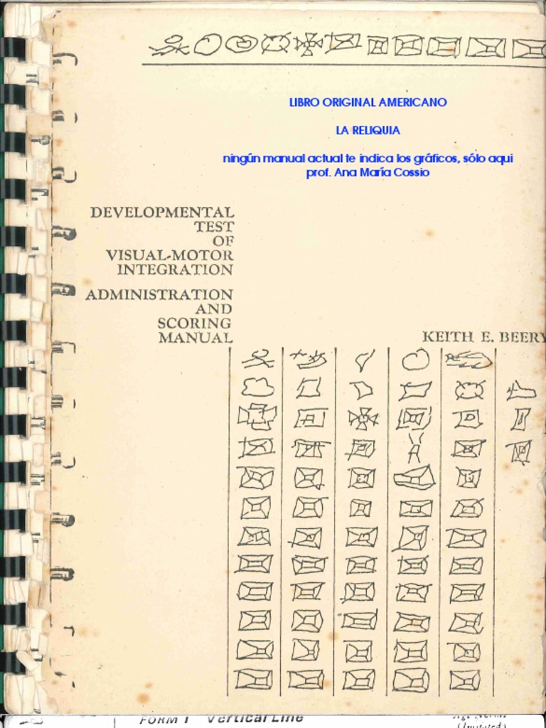 Manual Scaneado Keith Beery (Coordinacion Visomotriz) | PDF