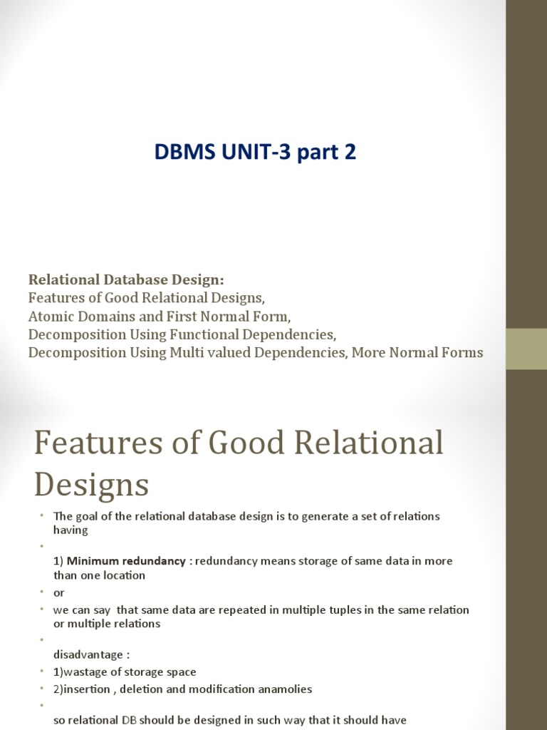 DBMS Unit 3 Part 2 | PDF | Relational Database | Information Technology Management