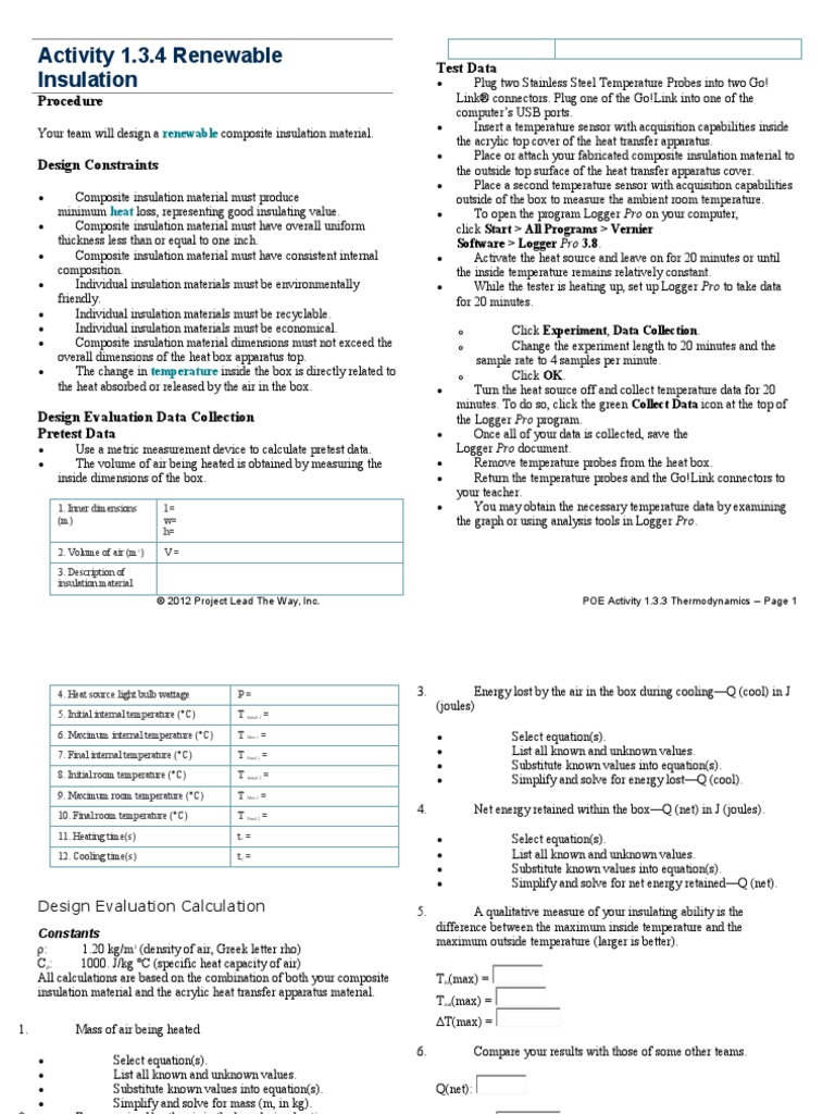 Act 1.3.4 Renewable Insulation | PDF | Temperature | Building Insulation