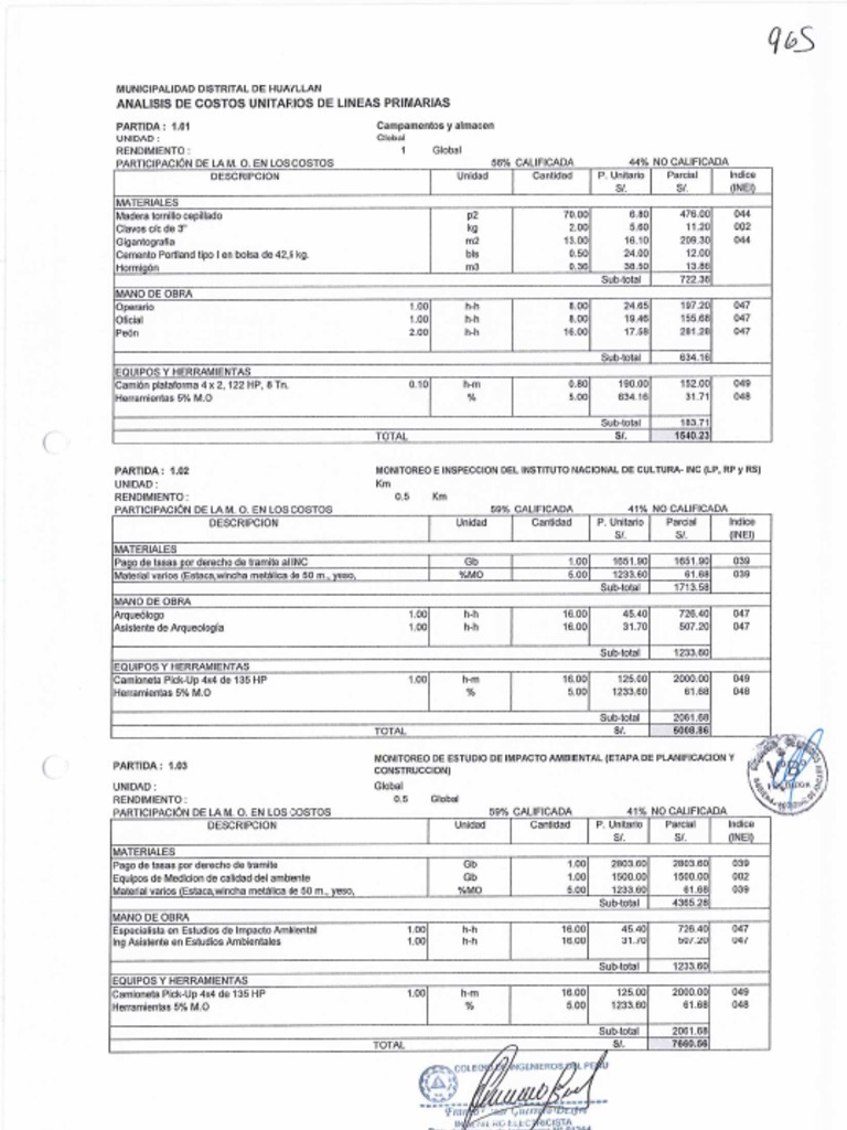 Análisis de Precios Unitarios | PDF
