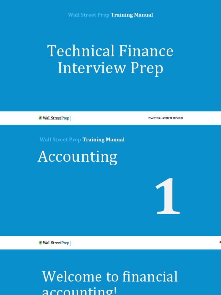 Technical Finance Interview Prep - Course Manual | PDF | Debits And Credits | Depreciation