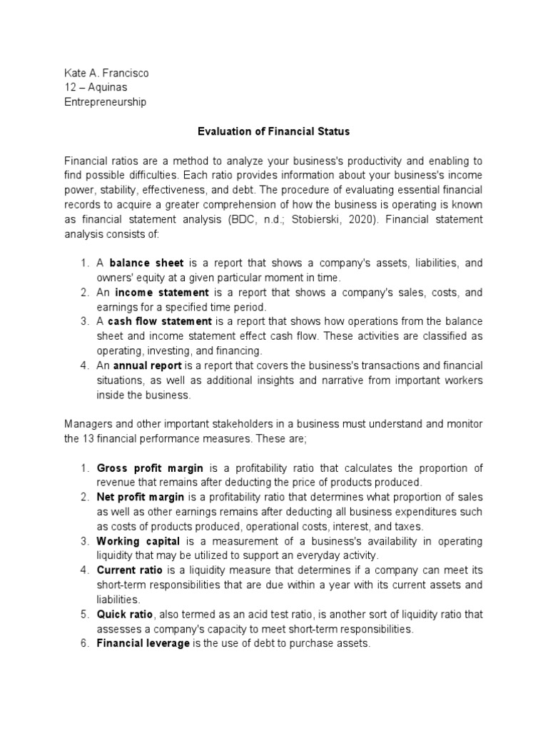 evaluation-of-financial-status-pdf