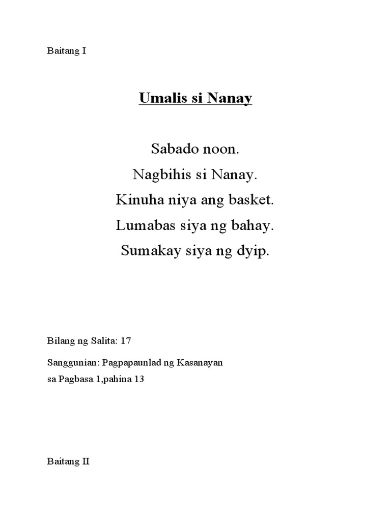 Pyesa Sa Filipino Pabigkas Na Pagbasa | PDF