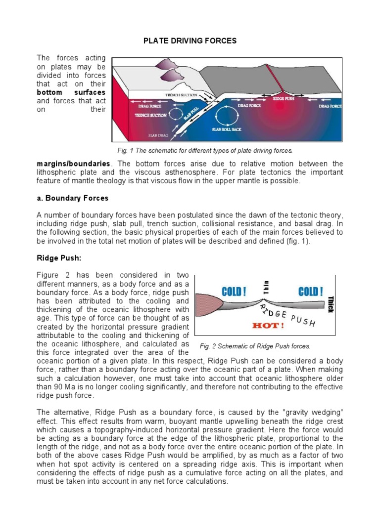 Forces Driving Plate Tectonics | PDF | Plate Tectonics | Mantle (Geology)
