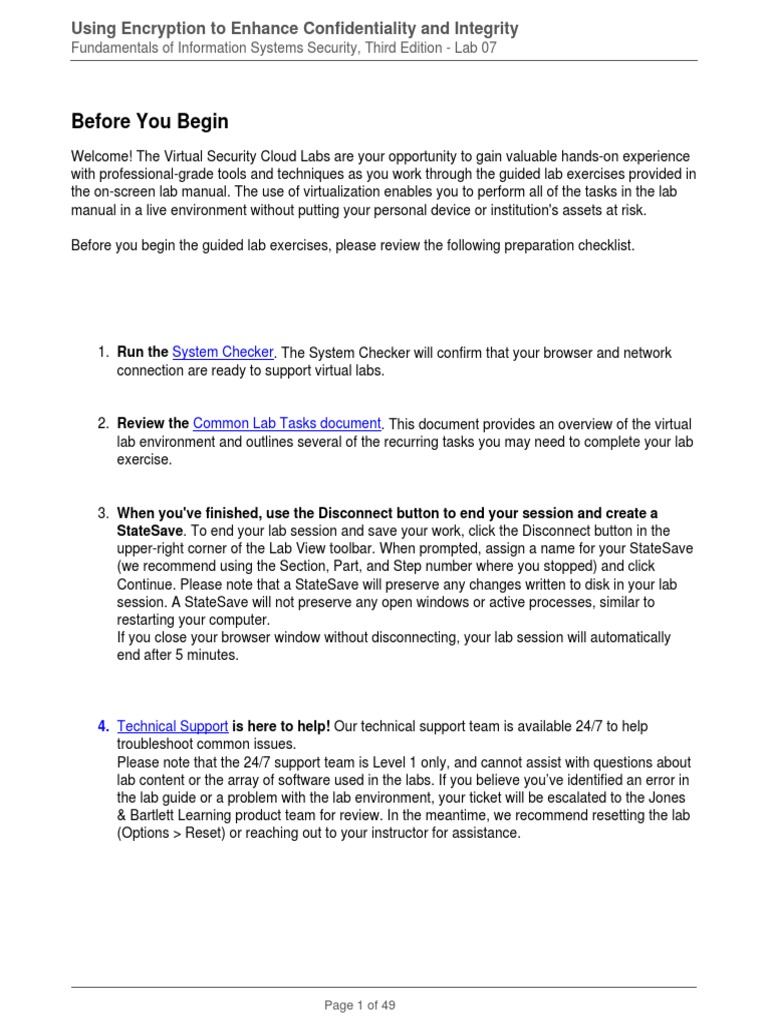 LAB GUIDE Using Encryption To Enhance Confidentiality and Integrity | PDF | Key (Cryptography ...
