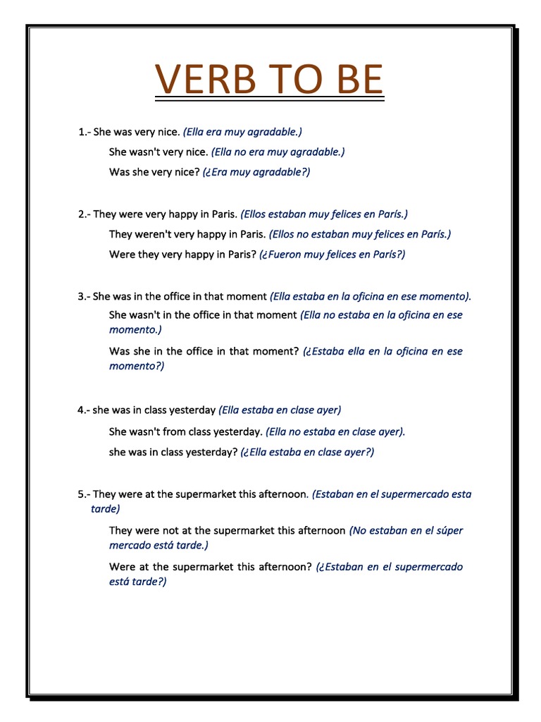Verb Tobe Grupo 4 | PDF | Estudios de idiomas extranjeros