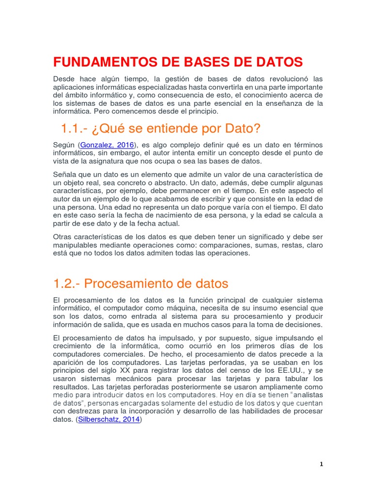 Fundamentos de Bases de Datos | PDF | Bases de datos | Objeto (informática)