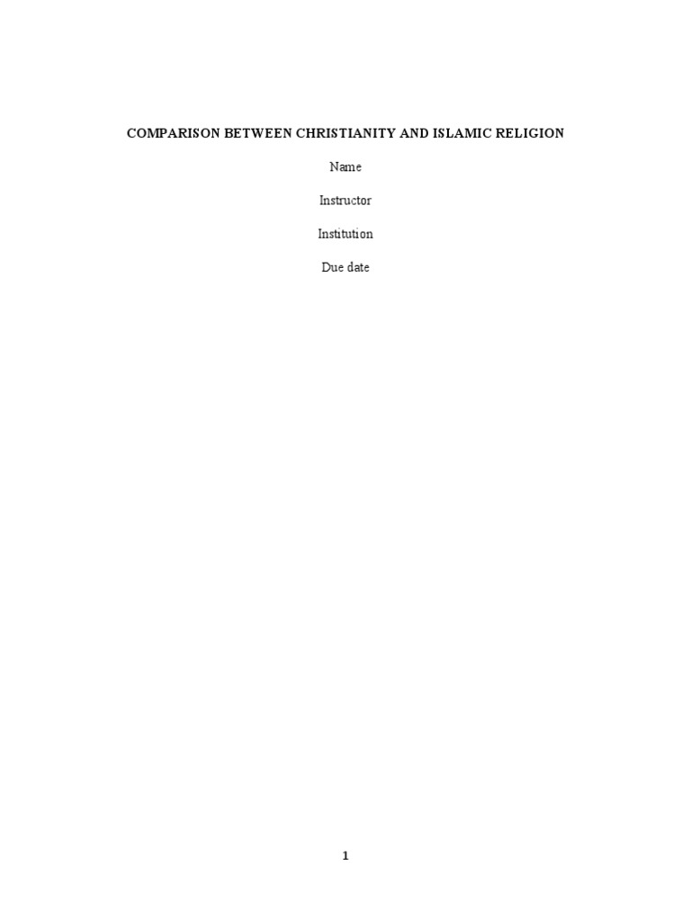 Christianity and Islam: A Comparative Study | PDF | God | Christianity ...