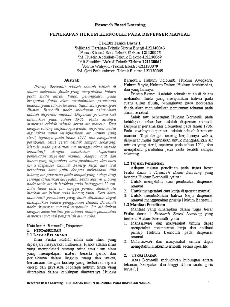 Laporan RBL - Kelompok 7 - TPB 8A - Dispenser Manual | PDF