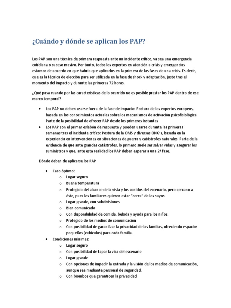 Cuándo y Dónde Se Aplican Los PAP | PDF | Ciencia y matemática