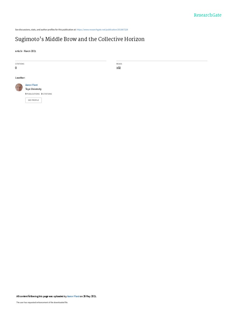 Sugimoto S Middlebrow and The Collective Horizon | PDF | Paintings ...