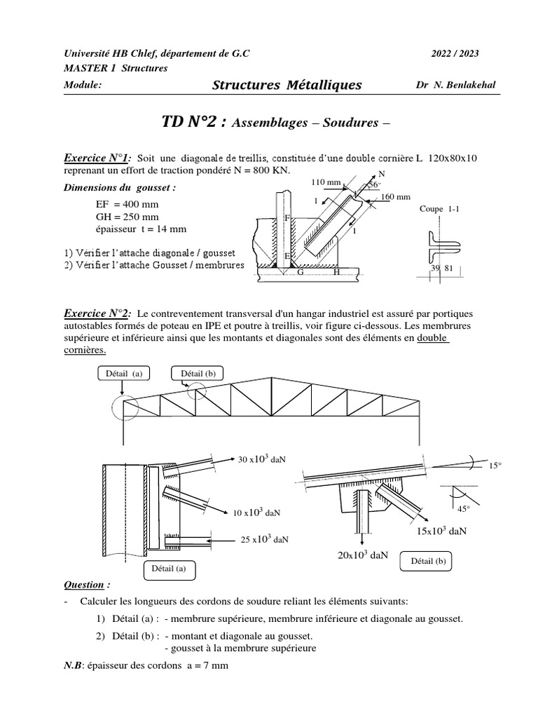 Calcul des Assemblages Métalliques | PDF | Treillis (assemblage) | Ingénierie mécanique