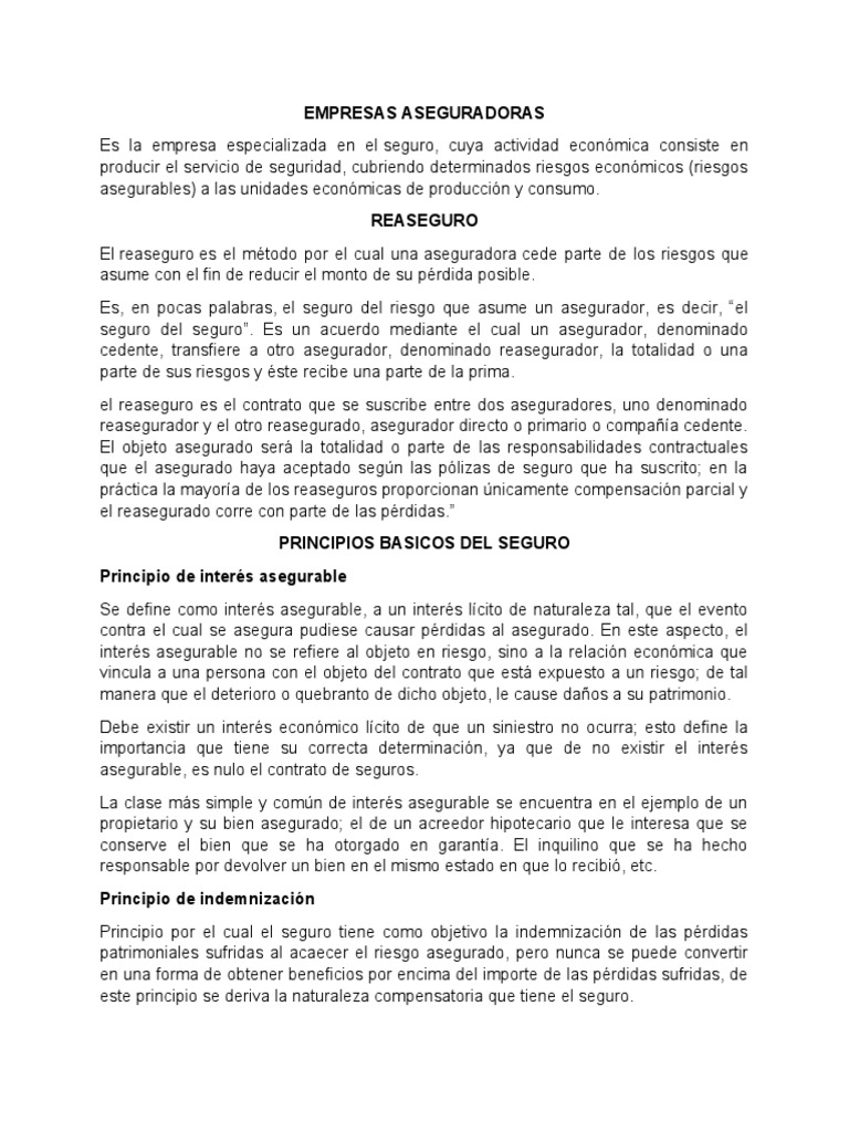 Empresas Aseguradoras | PDF