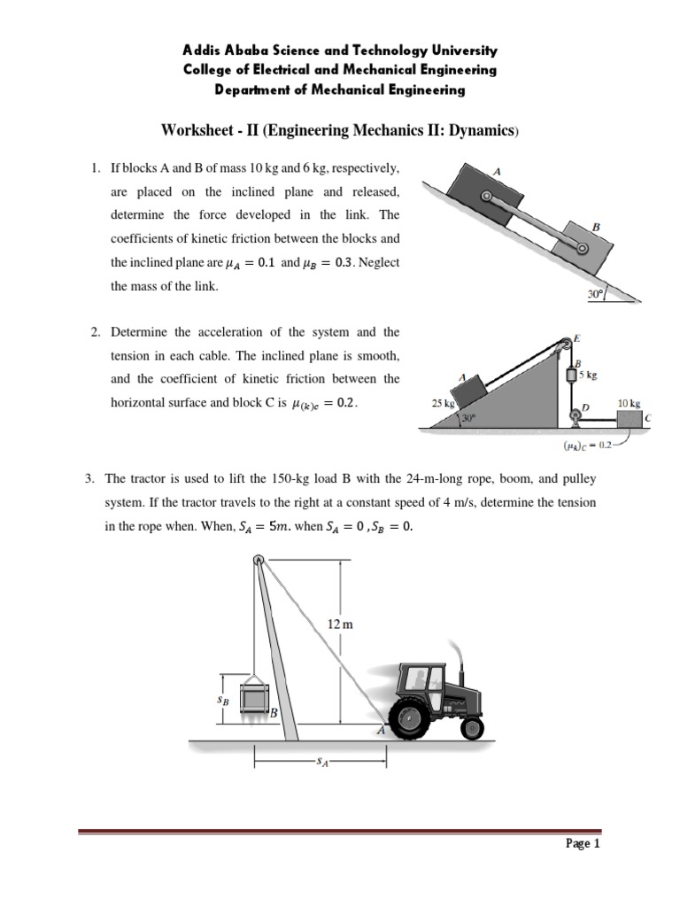 Chapter 3 Worksheet (F Ma) | PDF | Force | Friction