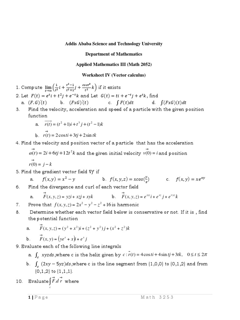 Worksheet Chap 4 | PDF | Mathematical Analysis | Physics
